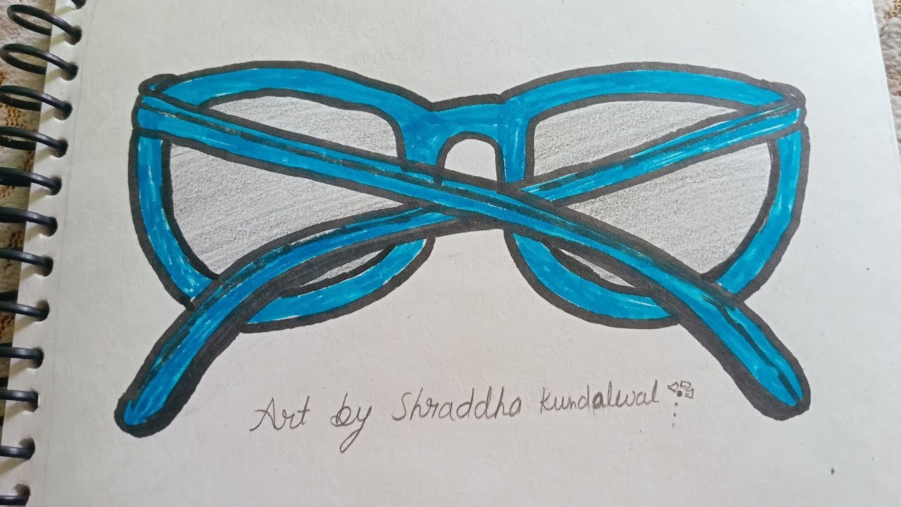 how to draw sun glasses 🤓 colours painting//easy Sun glasses drawing ...