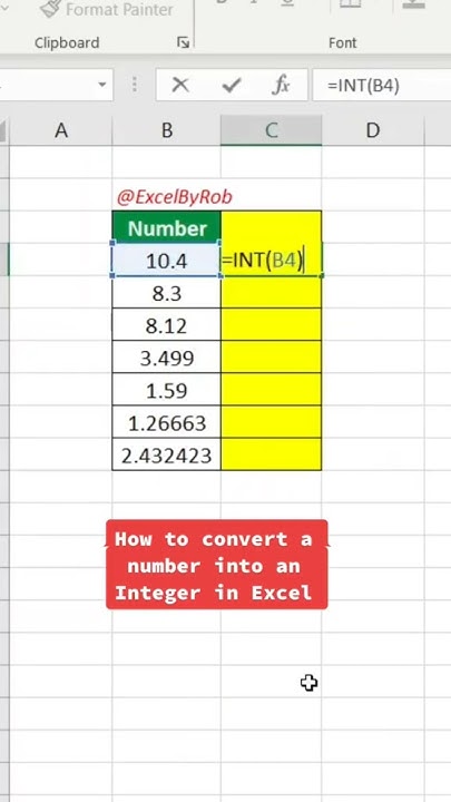 How to Convert a Number into an Integer in MS-Excel #viralvideo # ...