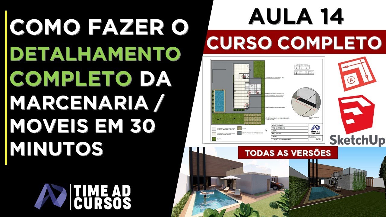Aula 14 | Como fazer detalhamento completo de marcenaria 30 min| Layout ...