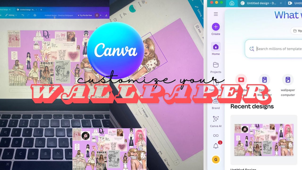 How to create Aesthetic MacBook wallpaper in Canva(Step by Step) - YouTube