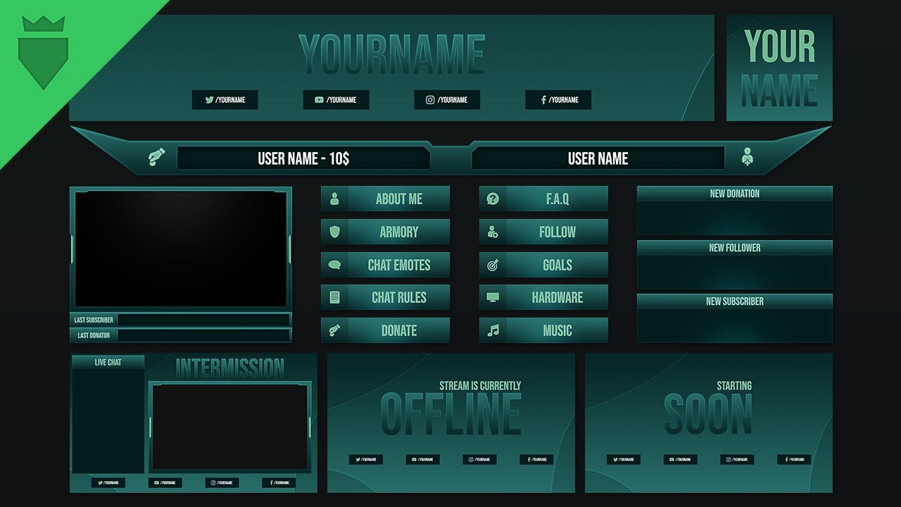 FREE STREAM PACK TEMPLATE | Blue Restless #streampack #overlaytemplate ...