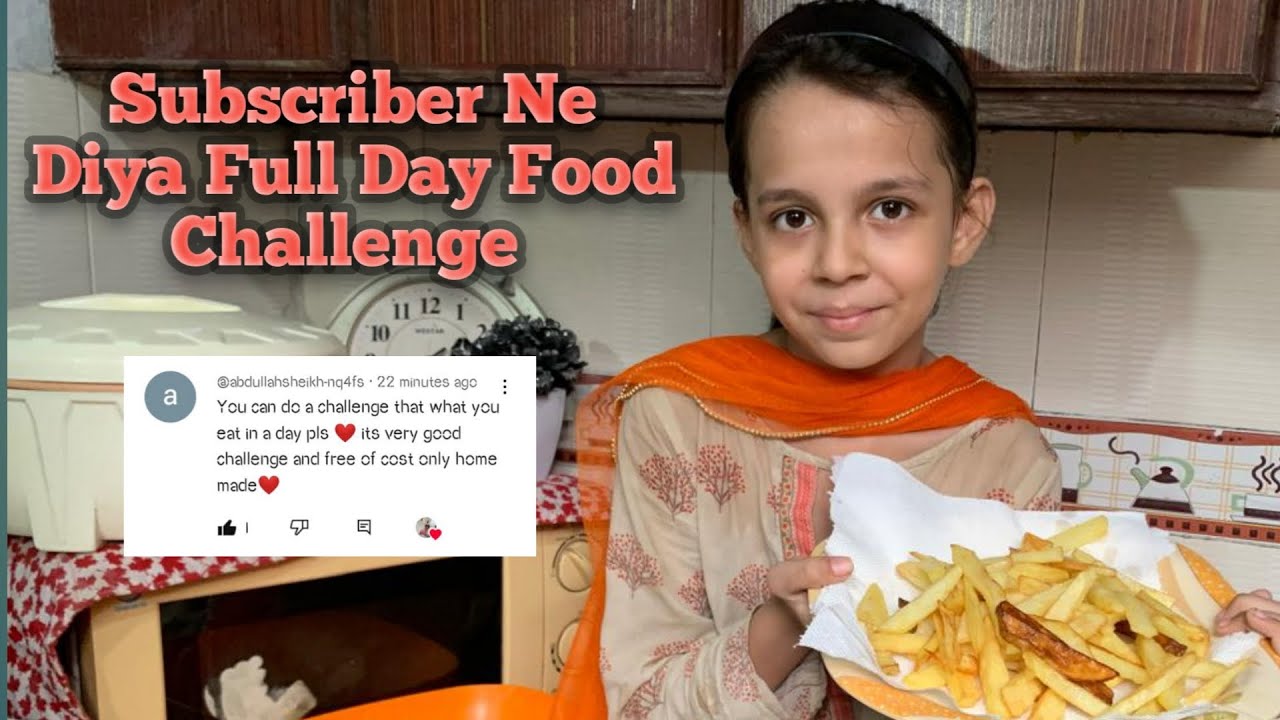 Subscriber Ne Diya Full day food challenge, Abrish fatima family vlog ...