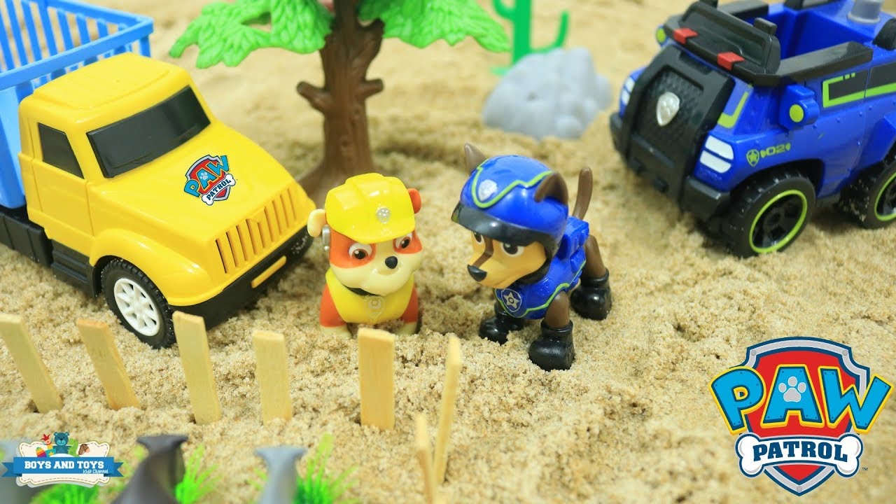 PAW PATROL ANIMALS TRANSPORTER TRUCK - TRACTOR TOYS FOR CHILDREN VIDEOS ...