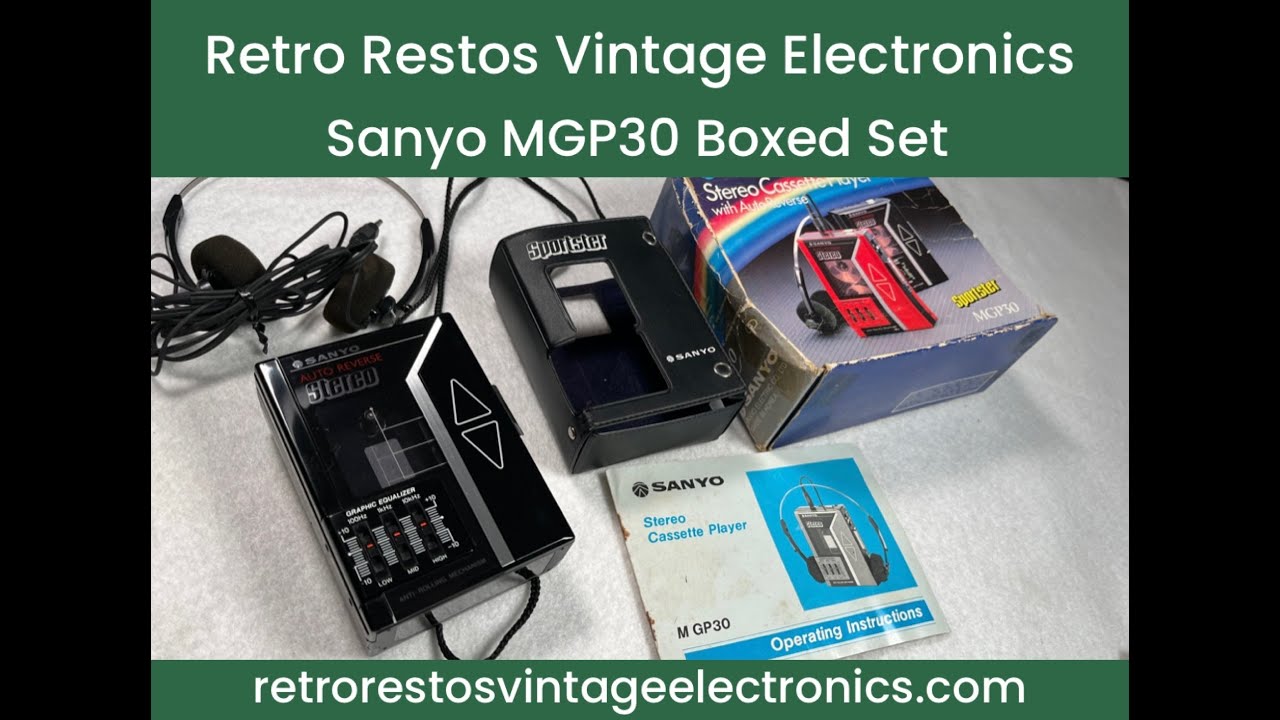 Sanyo MGP30 Auto-Reverse Cassette Player with EQ and Case. Boxed Set ...