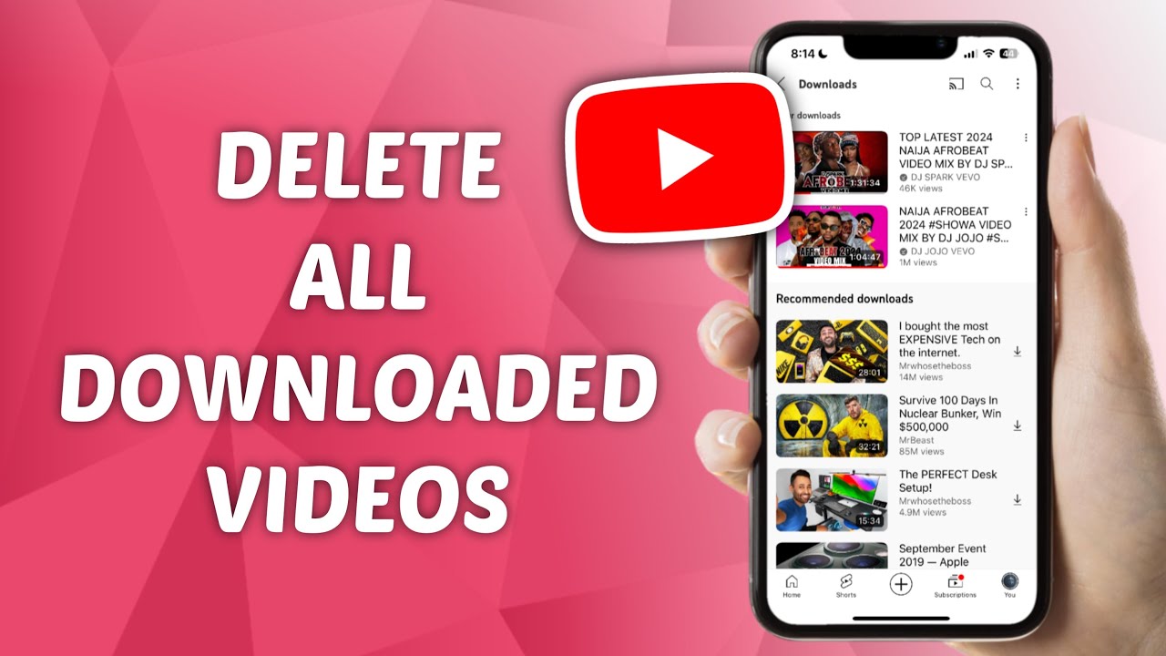 How to Delete All Downloaded YouTube Videos At Once - YouTube