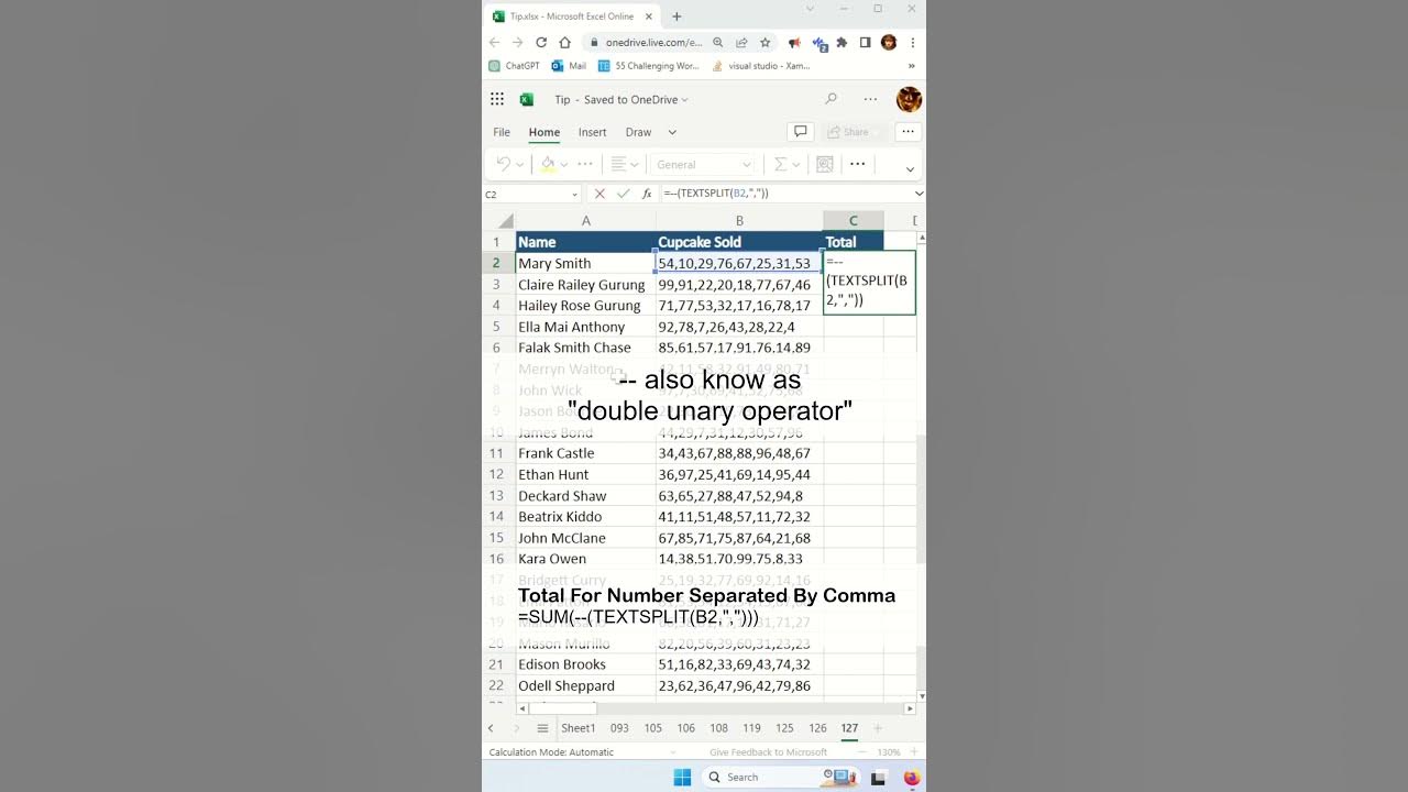 Sum Comma Separated Values In Excel Excel Tips And Tricks Youtube