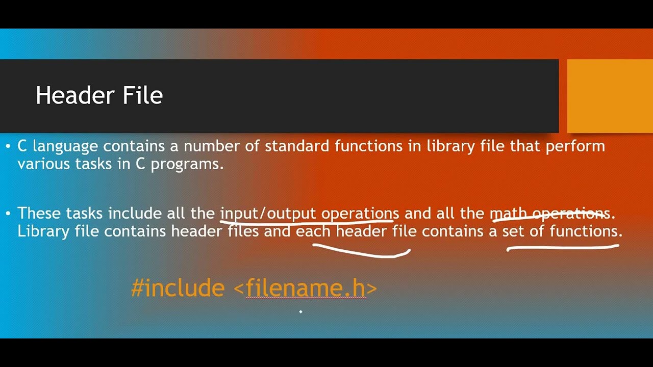 Header file||Programming In C||chapter 2||Computer Science - YouTube