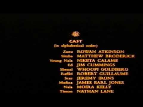 Closing to The Lion King 1995 VHS - YouTube