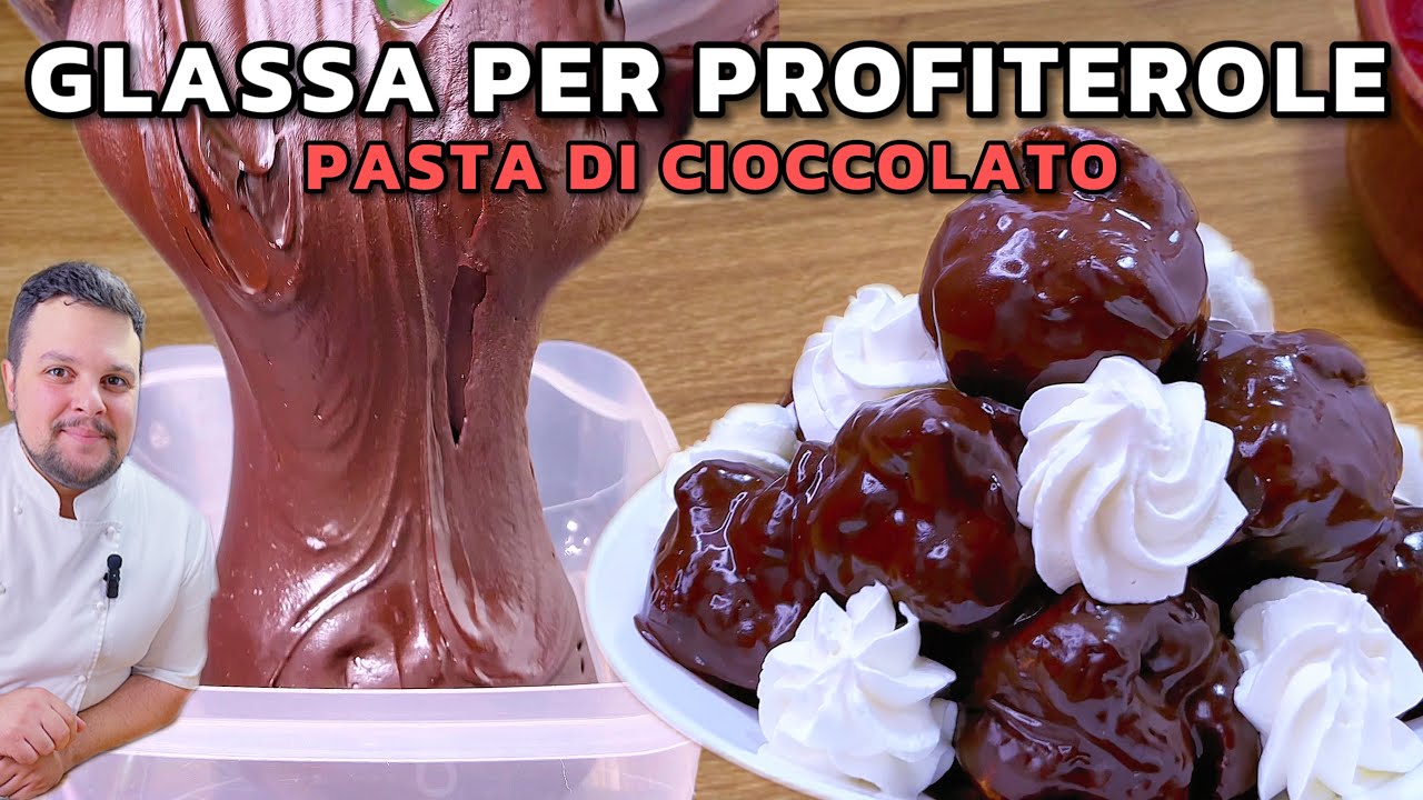 Glassa per profiterole con pasta di cioccolato (semplicissima) - YouTube