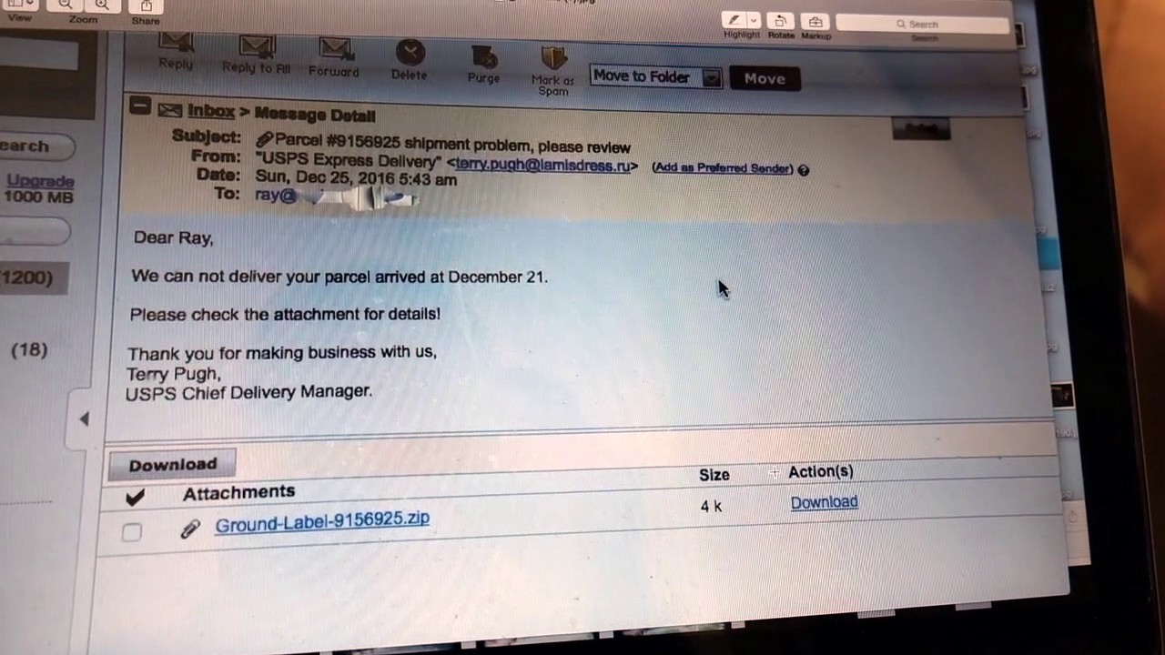 SCAM Delivery Failure Notification e-mail SCAM do not open link - YouTube