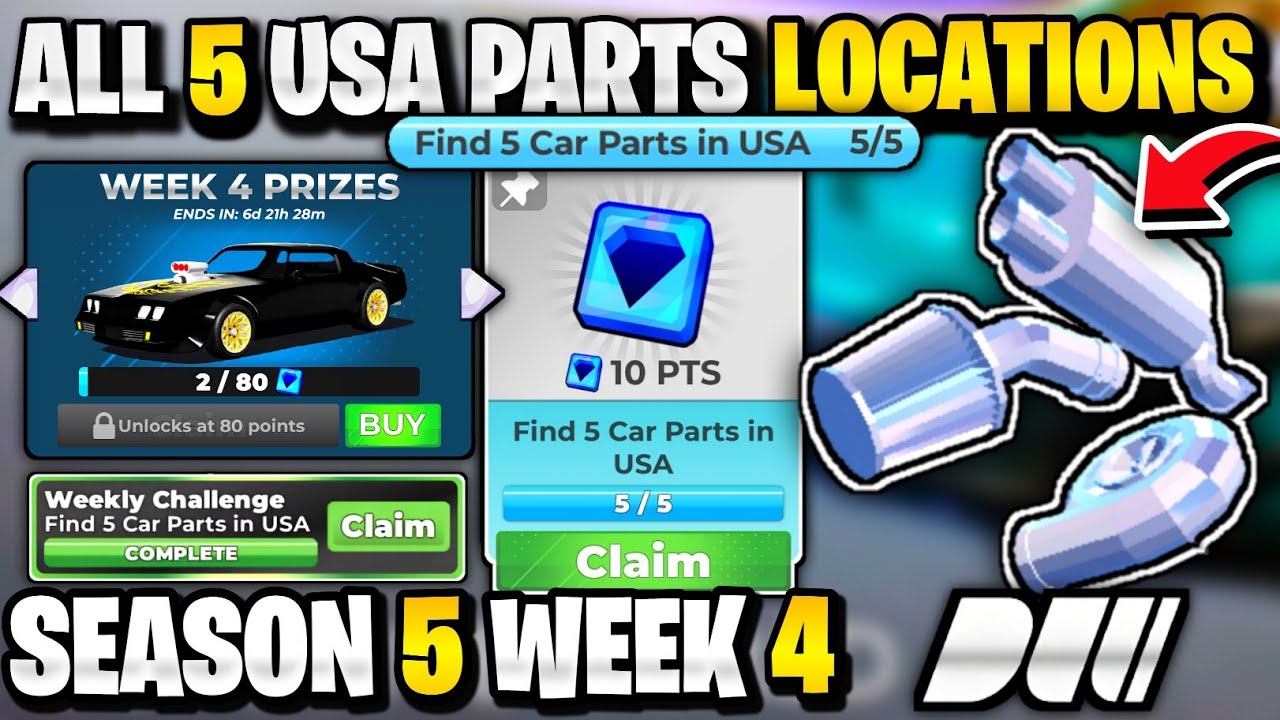 [S5 W4] ALL 5 USA PARTS LOCATIONS IN DRIVE WORLD FOR SEASON 5 WEEK 4 ...
