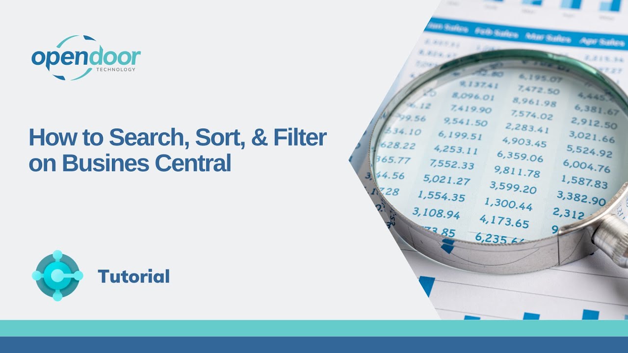 How to Search, Sort, & Filter on Busines Central - YouTube