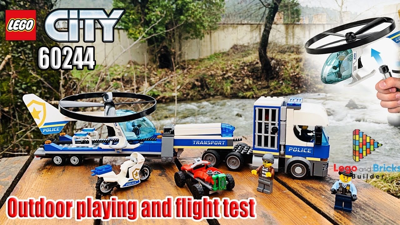 LEGO CITY POLICE Helicopter Transport OUTDOOR PLAYING and Speed ...