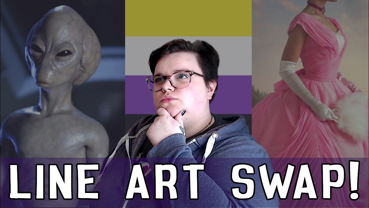 VICTORIAN, NON-BINARY, ALIEN? Line Art Swap! PIPER STRANGE ART! - YouTube