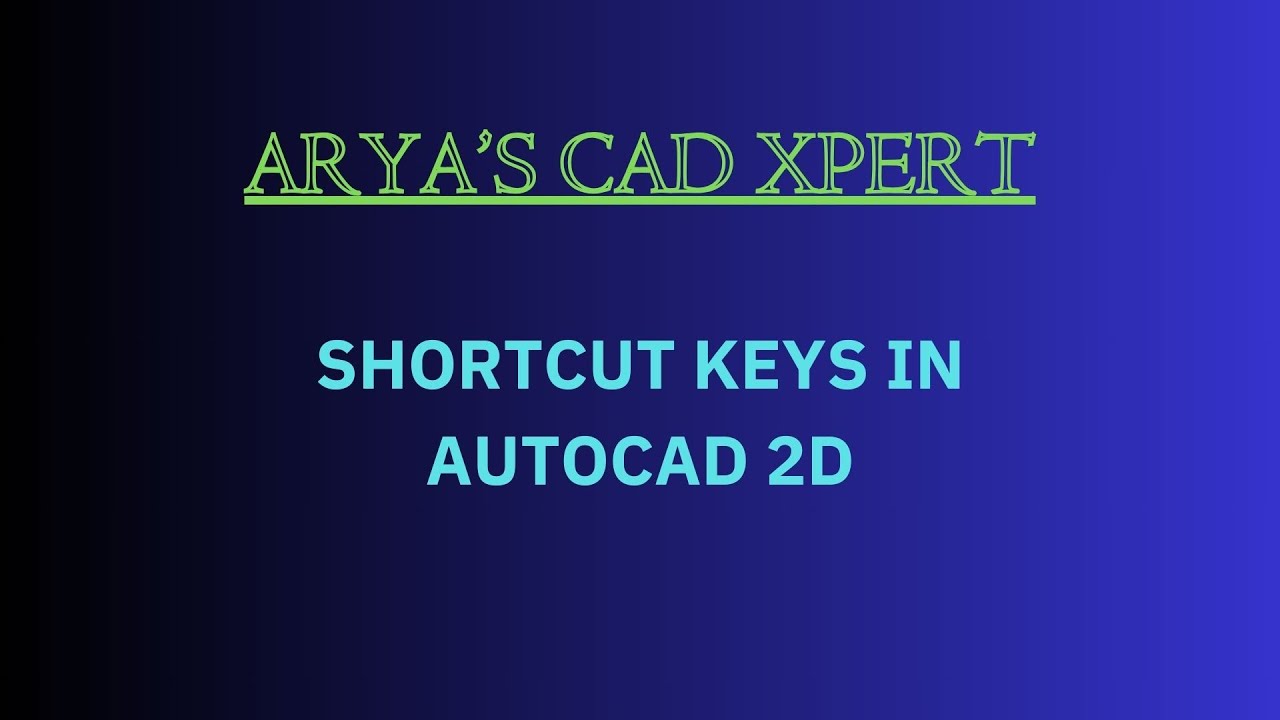 SHORTCUT KEYS IN AUTOCAD... - YouTube