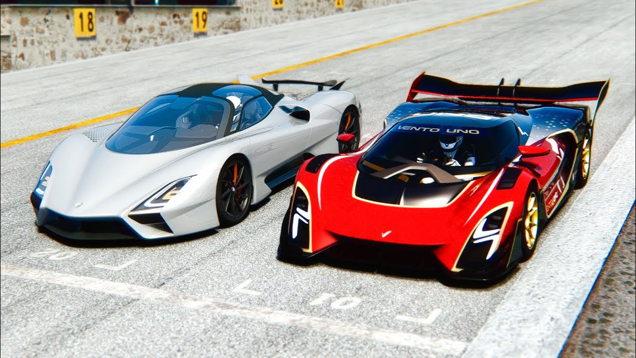 Vento Uno 2022 vs SSC Tuatara at Drag Race 24 KM - YouTube