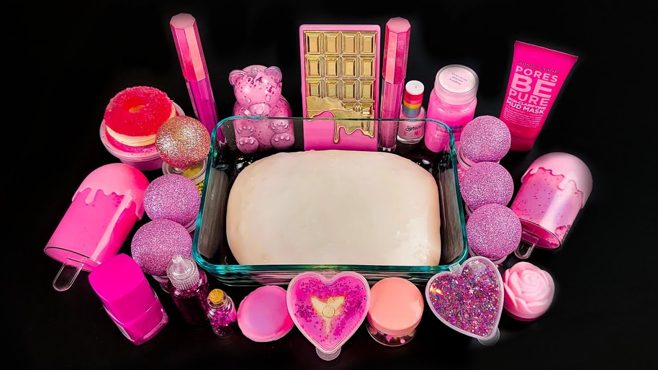 Pink Slime Mixing Oddly Satisfying ASMR Relaxing Video - YouTube