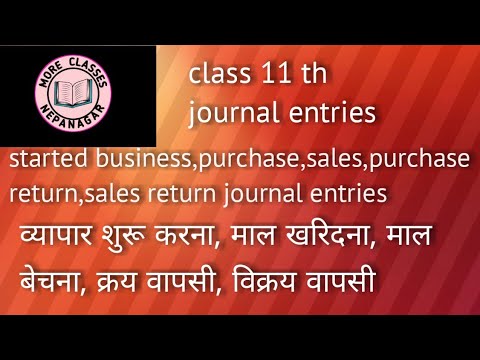 Class 11th journal entries of starting business ,purchases ,sales ...