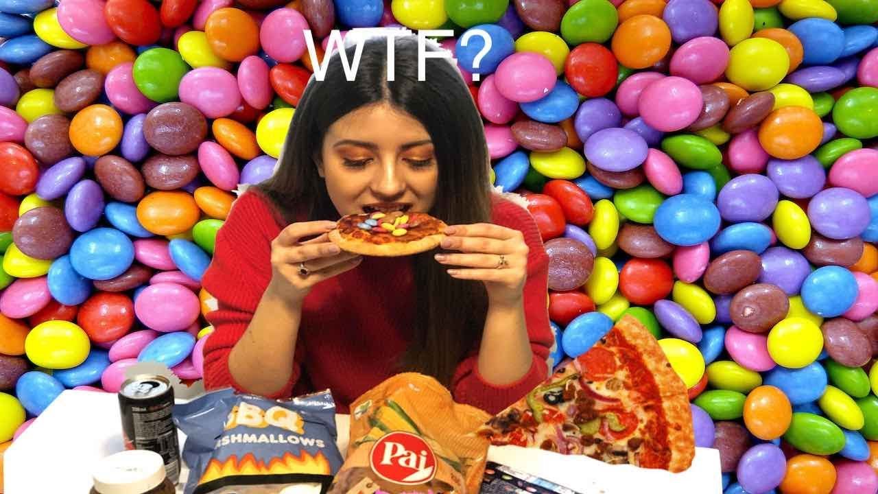 WEIRD FOOD COMBINATION!! *PIZZA & SMARTIES*/ SHQIP 🇦🇱 - YouTube