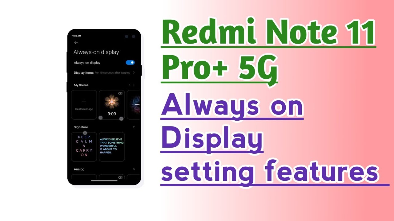 Redmi Note 11 Pro+ 5G Always on Display setting features - YouTube