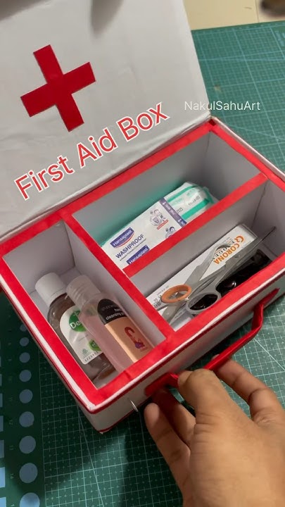 How to make first aid box at home from shoe box #youtubeshorts #school NakulSahuArt - YouTube