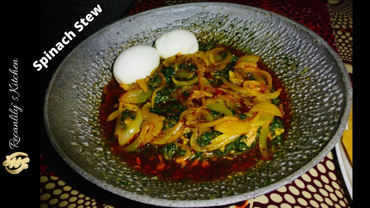 How To Make Authentic Ghana Spinach Stew // Nkontomire With Boiled ...