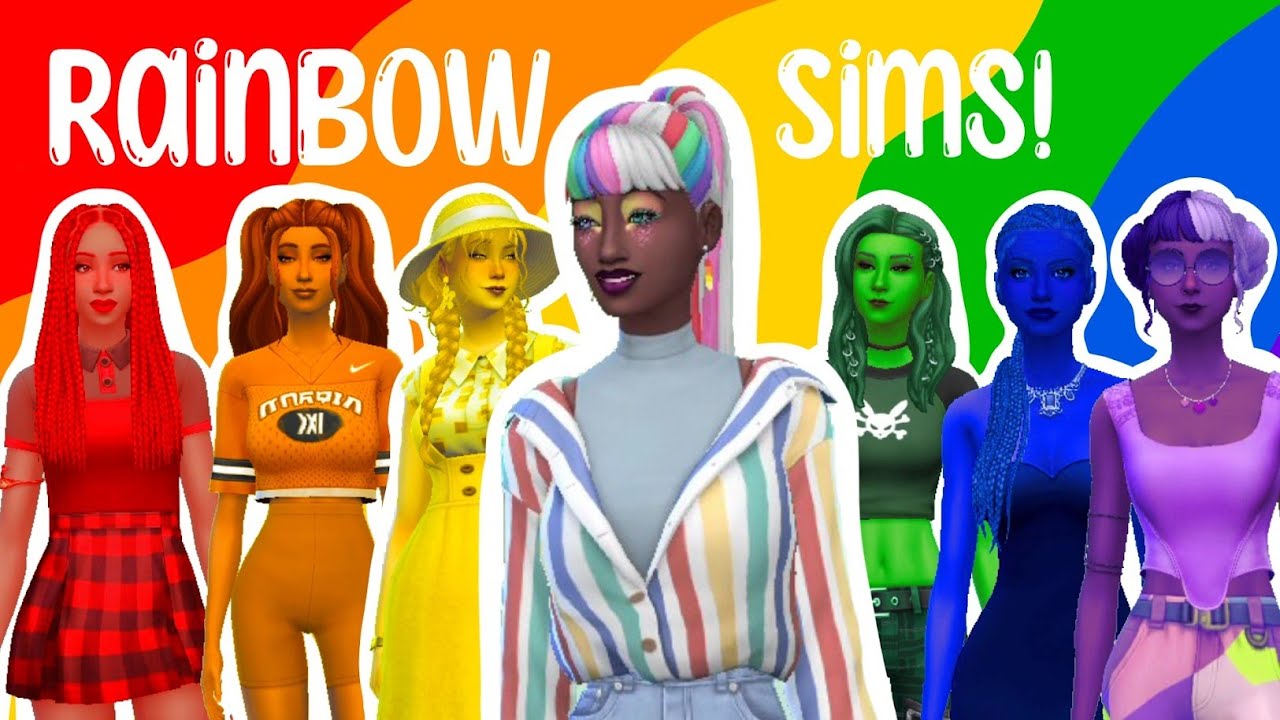 Making RAINBOW Sims 🌈 | Sims 4 CAS - YouTube