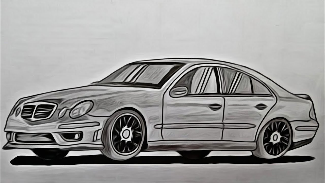 How To Draw Mercedes Car Step By Step || Araba Çizimi Mercedes - YouTube
