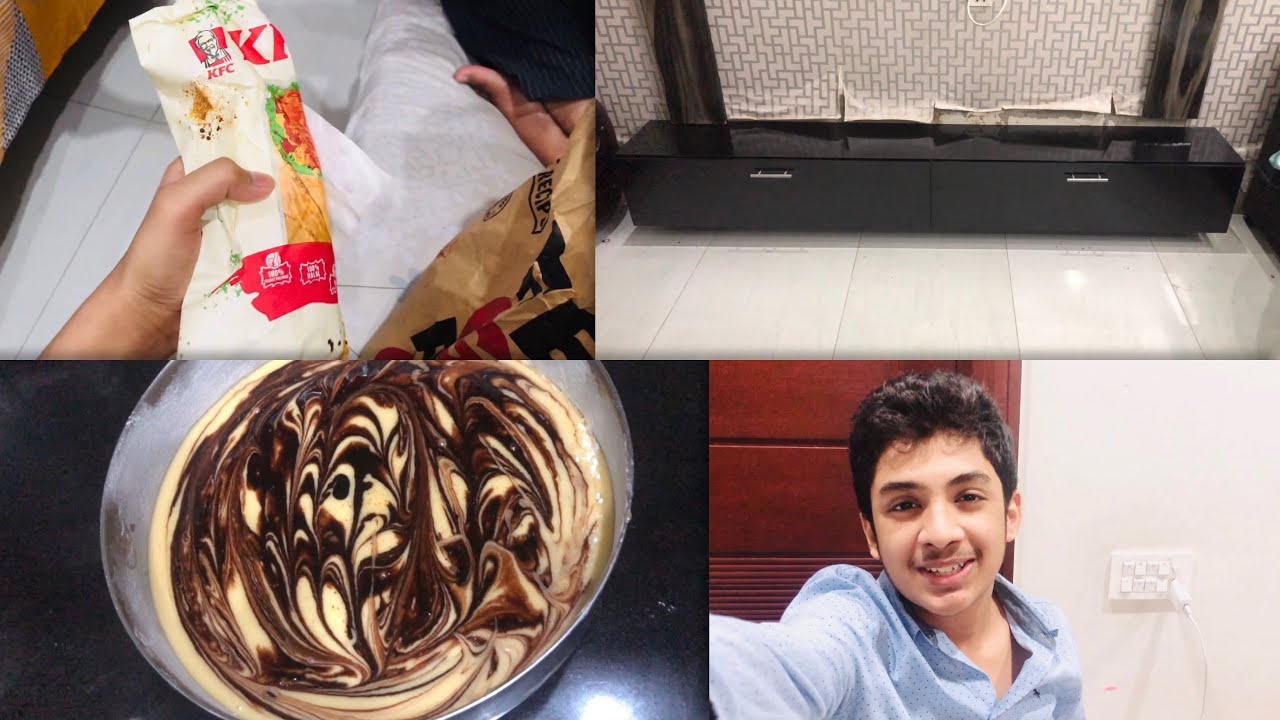 Complete cake recipe | we receive our new smart tv rack | kfc new wrap ...