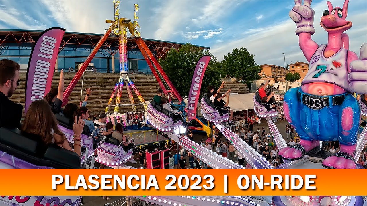 CANGURO LOCO | ON-RIDE POV | Plasencia 2023 - Ferias A TOPE - YouTube