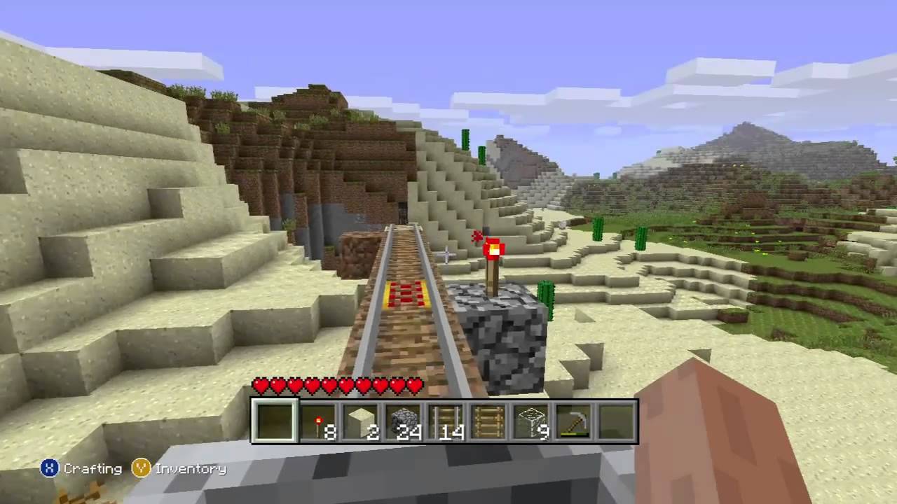 Xbox Minecraft Minecart track (Work in Progress) - YouTube