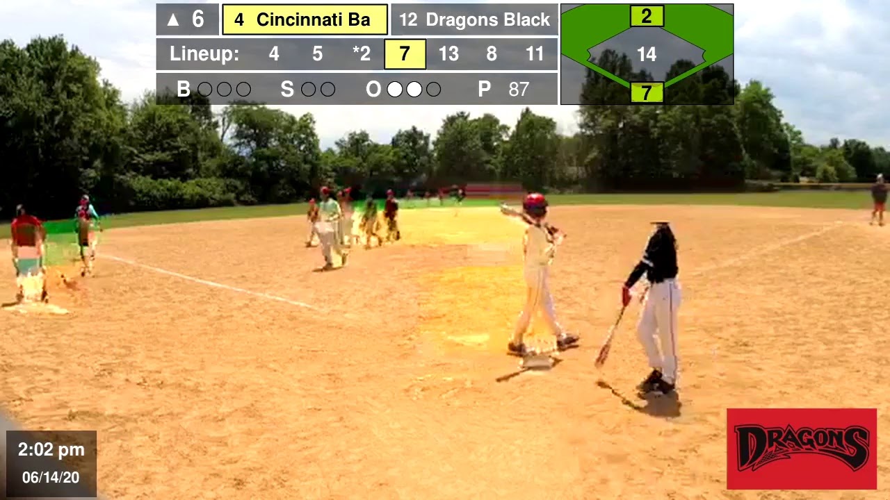 Cincinnati Baseball Club Black - 2027 11U vs Dragons Black (2020.06.14 ...