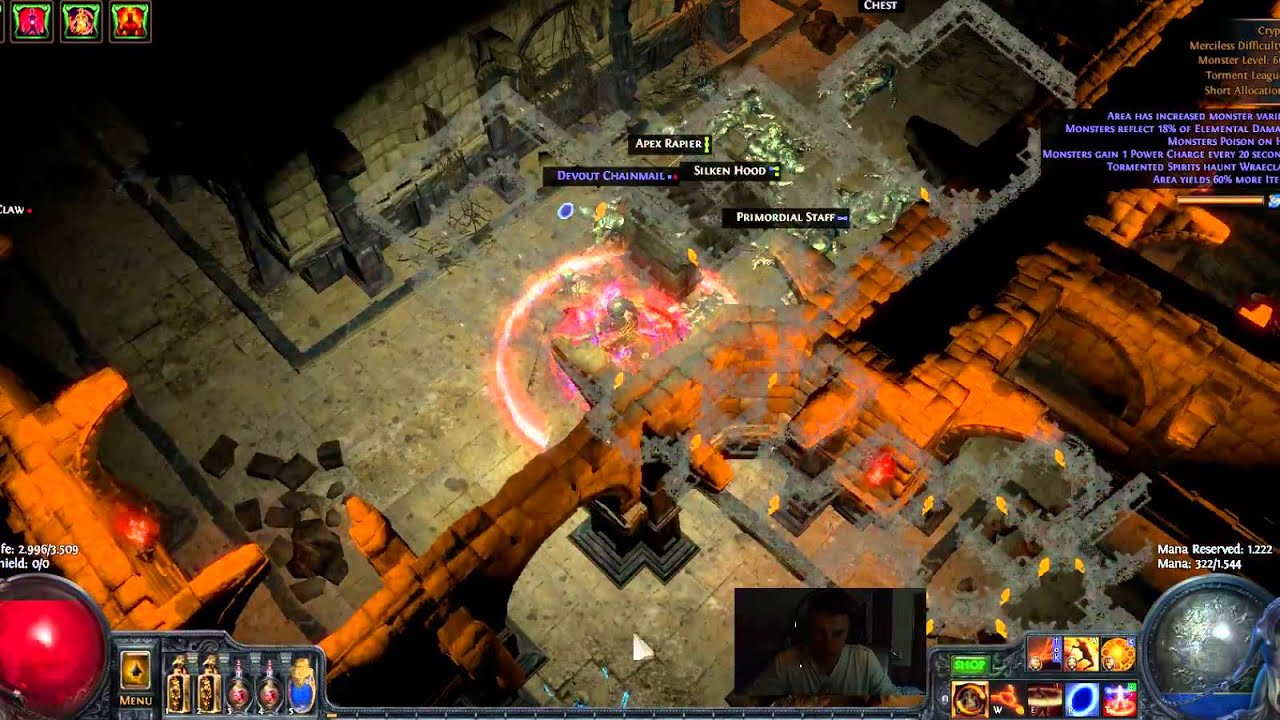 Path of Exile Stream- tryin new build RF Flameblast witch 81 - YouTube