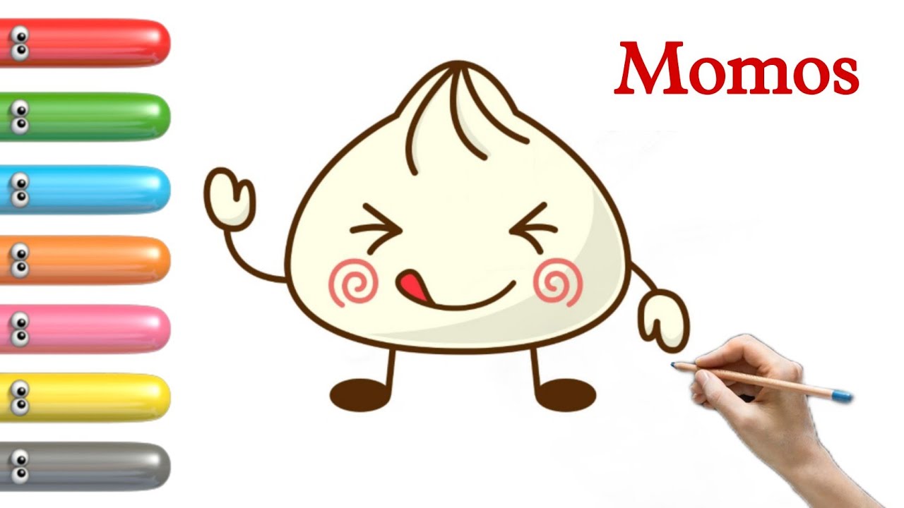How to draw Momos for kids | Drawing Momos step by step | ‎@Simple ...