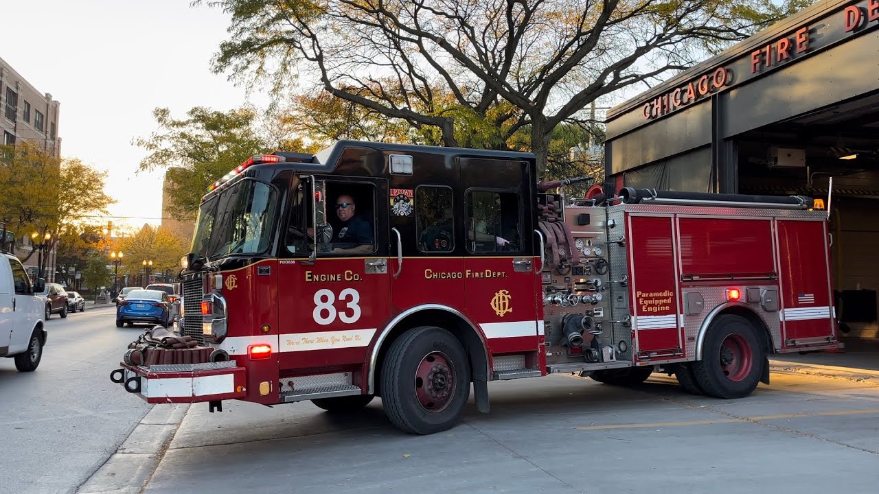 Chicago fire department E83 + T22 + A13 + Cpd responding - YouTube