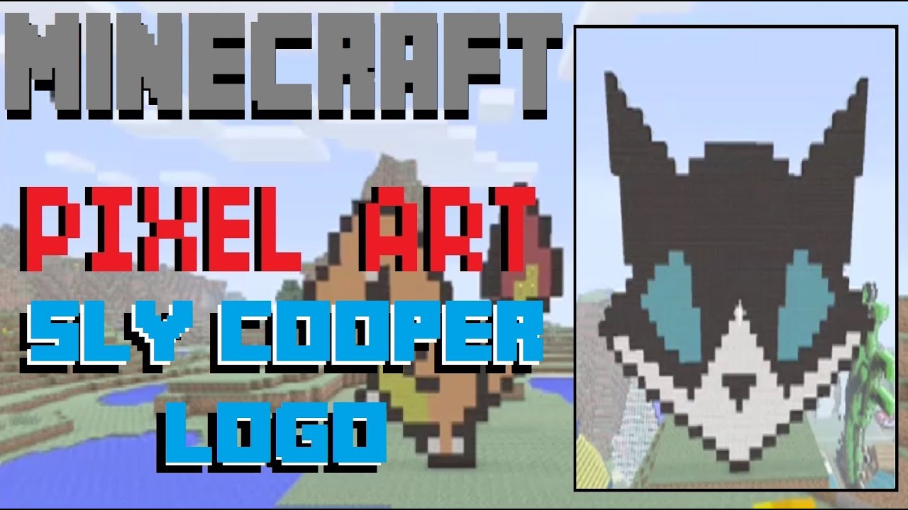 Minecraft Pixel Art : Sly Cooper Logo Tutorial - YouTube