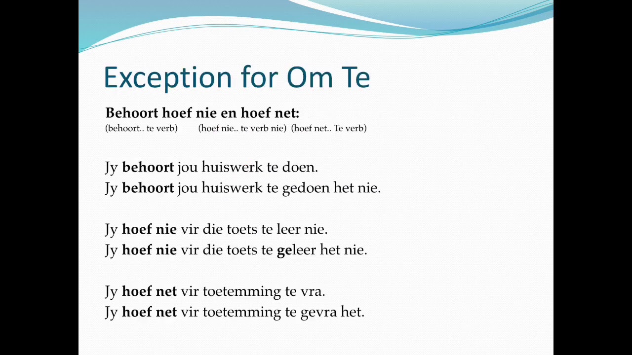Steducentre Afrikaans L22 The Infinitive - YouTube