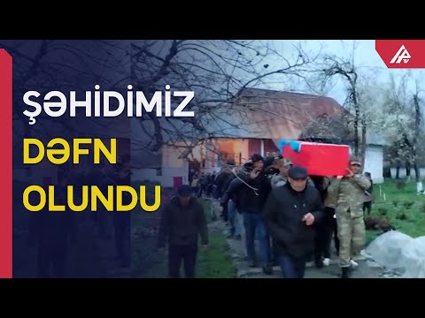 Minaya düşərək şəhid olan hərbçi dəfn edilib - APA TV