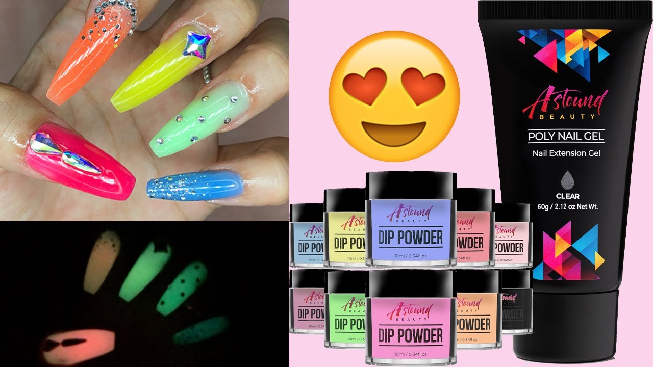 DIY Summer Rainbow Polygel Nails with Astound Beauty Clear Polygel and ...