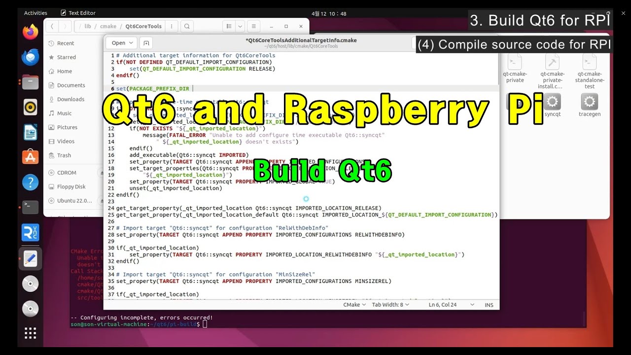 Qt6 And Raspberry Pi 3 Build Qt6 Youtube