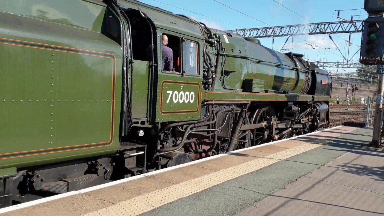 Britannia Steam Train Departing Crewe - YouTube