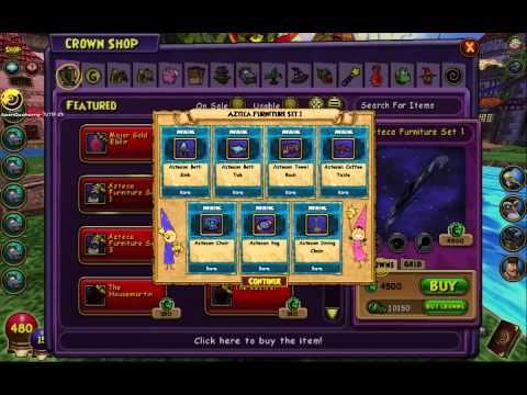 Wizard 101 Test Realm (2013): Azteca Furniture Set 1 - YouTube