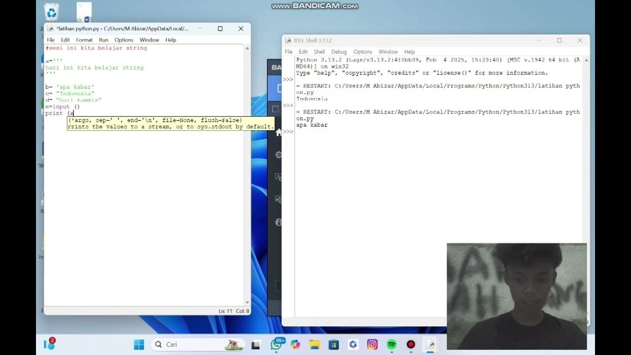 tugas pemrograman komputer 2,Pembelajaran String dan Input Data - YouTube