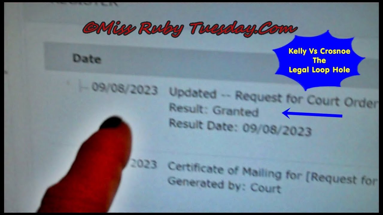 Miss Ruby Tuesday-Kelly Vs Crosnoe-The Legal Loophole Prevails! - YouTube