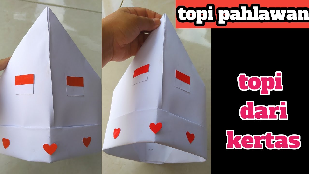 cara mudah membuat topi dari kertas karton/ topi pahlawan dari kertas ...