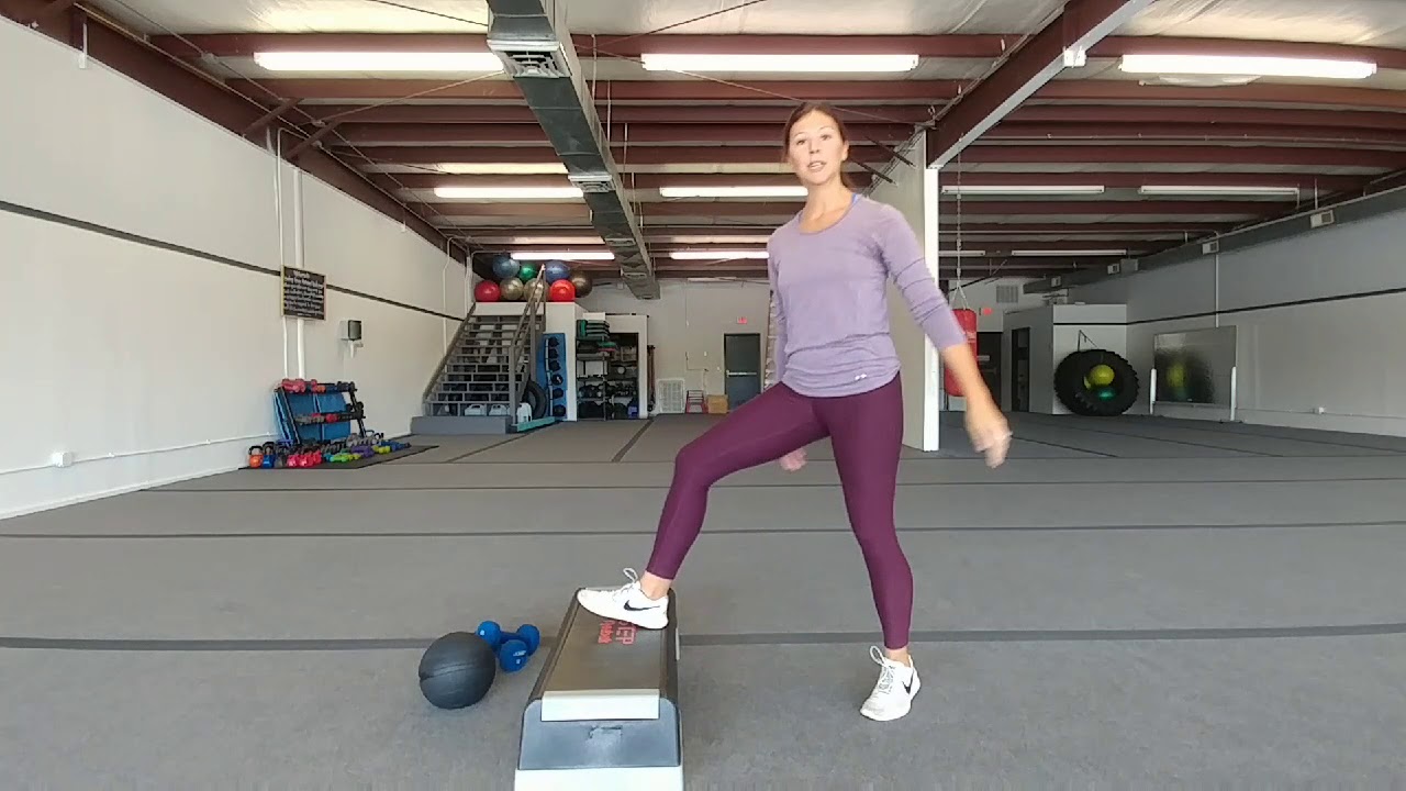 Using a Step - Step Ups, Step Ups with Reverse Lunge and Cardio Steps ...