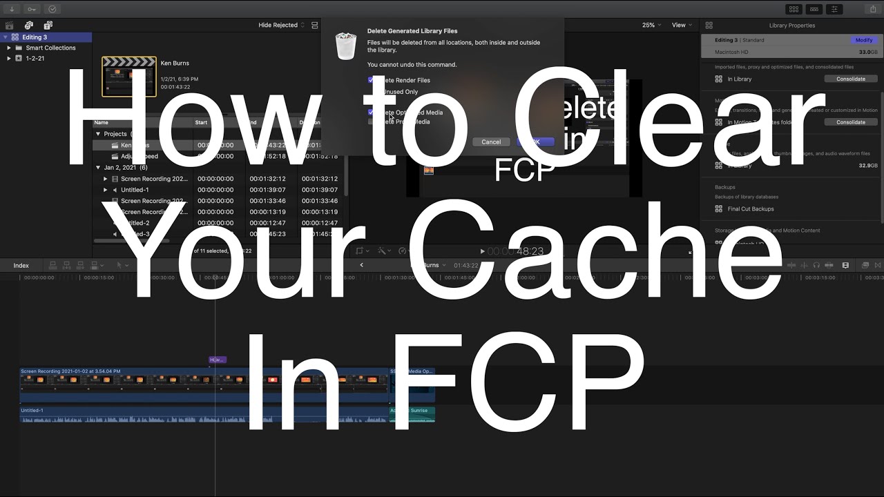 How to Clear Cache in Final Cut Pro | TechTalk | SS Multimedia - YouTube