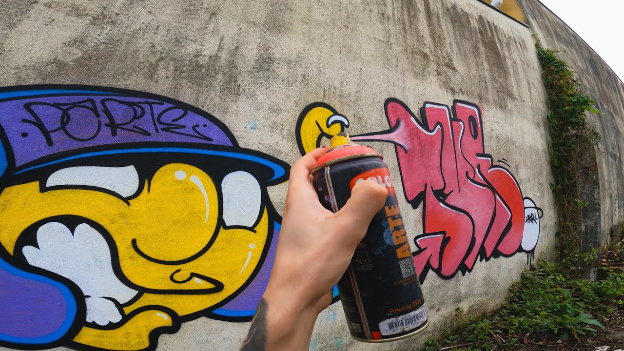 GRAFFITI Personagem + Letras no Style com Parte Bnu - YouTube