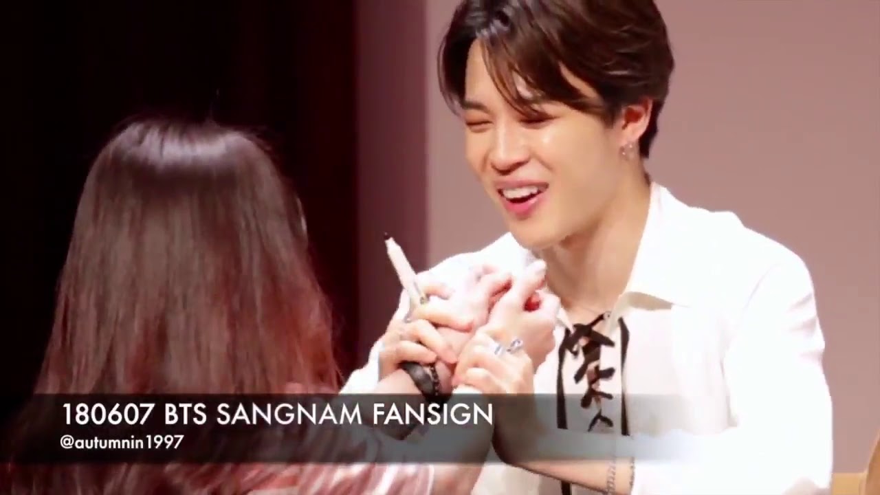 BTS Jimin fan signing moment with ARMY - YouTube