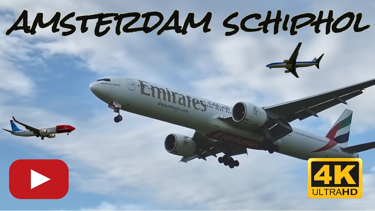 Airport Amsterdam Schiphol Landings Plane 4K - YouTube